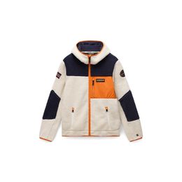 Napapijri Fleecejacke 'Yupik' Herren Gr&ouml;&szlig;e XXL beige / dunkelorange / schwarz