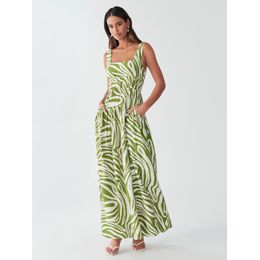 BWLDR Kleid 'SAFIA' Damen Gr&ouml;&szlig;e 44 ecru / oliv Sommerkleid