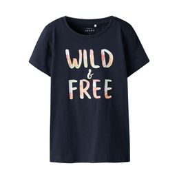 name it T-Shirt 'NKFVanaya' M&auml;dchen Gr&ouml;&szlig;e 116 navy / orange / pink / offwhite