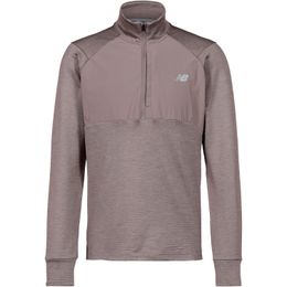 New Balance Laufjacke Herren - braun - Gr. L - Polyester/Elastan