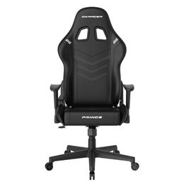 DXRacer Gaming Stuhl, GC/LPF132LTC/N.W, PRINCE Serie, Kunstleder schwarz mit wei&szlig;en N&auml;hten