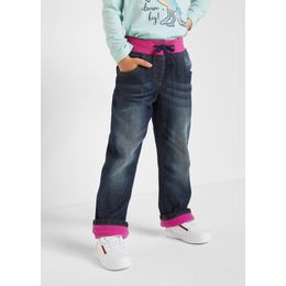 bonprix Komfortable Thermojeans mit Fleecefutter, blau, mit Baumwolle