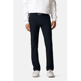 Chinos MEYER "BONN", Herren, Gr. 30, Normalgrößen, blau (dunkelblau), 50% Baumwolle, 32% Polyester, 15% Viskose, 3% Elasthan, unifarben, regular fit lang, Hosen, mit Flexiblen Bund