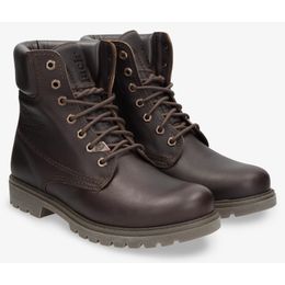Schnürboots Panama Jack, Herren, Gr. 46, braun (dunkelbraun used), Nappaleder, Casual, Schuhe, Blockabsatz, Schnürstiefelette, Outdoorschuh mit Ziernähten