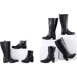 sheego Damen Weitschaftstiefel mit Zierschnalle, schwarz, Gr&ouml;&szlig;e 43