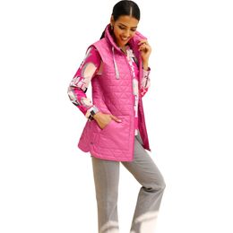 Damen Steppweste mit Druckkn&ouml;pfen fuchsia, Gr&ouml;&szlig;e 46