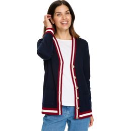 Damen Strickjacke marine-rot, Gr&ouml;&szlig;e 38