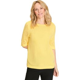 Damen Pullover mit halblangen &Auml;rmeln zitrone, Gr&ouml;&szlig;e 38