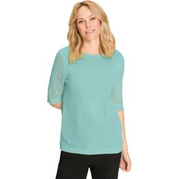 Damen Pullover mit halblangen &Auml;rmeln mint, Gr&ouml;&szlig;e 44