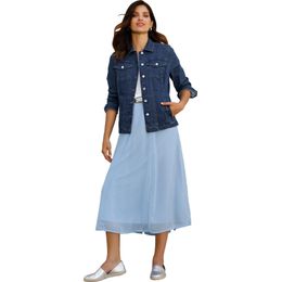 Damen Jeansjacke mit aufgesetzten Brusttaschen blue-stone-washed, Größe 46