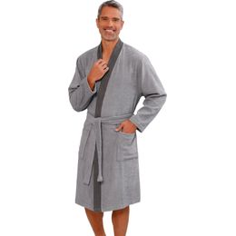 Herren Herrenbademantel mit Taschen steingrau, Gr&ouml;&szlig;e 60/62