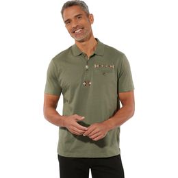 Herren Poloshirt mit Trachtenstickerei khaki, Gr&ouml;&szlig;e 56/58