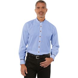Herren Langarmhemd mit Kontrastpaspeln bleu, Gr&ouml;&szlig;e 43/44