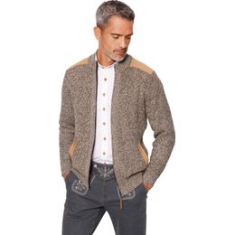 Herren Strickjacke aus Melange-Strick schoko-meliert, Gr&ouml;&szlig;e 60