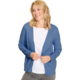 Damen Cardigan in Baumwoll-Qualit&auml;t mittelblau, Gr&ouml;&szlig;e 44
