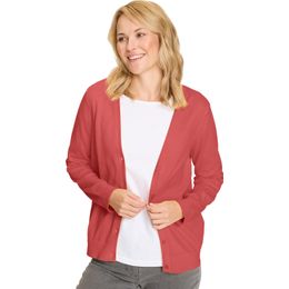 Damen Cardigan in Baumwoll-Qualit&auml;t koralle, Gr&ouml;&szlig;e 44