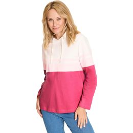 Damen Sweatshirt im Color-Blocking-Dessin fuchsia-hellros&eacute;, Gr&ouml;&szlig;e 42