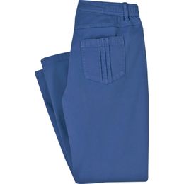 Damen Stretch-Hose mit Biesen an den Gesäßtaschen jeansblau, Größe 52