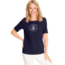 Damen Kurzarmshirt im Marine-Look marine, Gr&ouml;&szlig;e 56