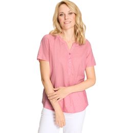 Damen Kurzarm-Bluse in Struktur-Qualit&auml;t rosenholz, Gr&ouml;&szlig;e 56