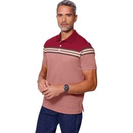 Herren Poloshirt mit Farbkontrasten dunkelrot-rosenholz, Gr&ouml;&szlig;e 44/46