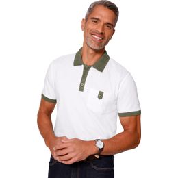Herren Poloshirt mit Druck im Vorderteil ecru-khaki, Größe 44/46