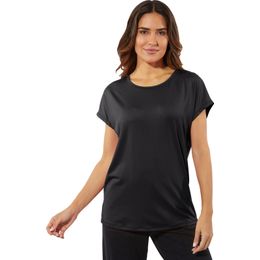 Damen Rundhalsshirt für Sport und Freizeit schwarz, Größe 54