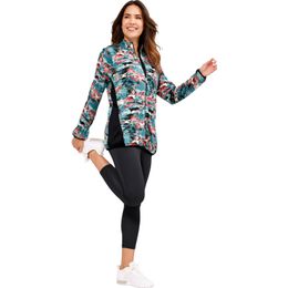 Damen Leggings in atmungsaktiver Qualit&auml;t schwarz-petrol, Gr&ouml;&szlig;e 56