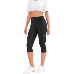 Damen Caprileggings mit einer kleinen Tasche schwarz, Größe 44