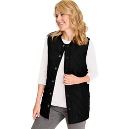 Damen Longweste mit Stepp-Muster schwarz, Größe 50