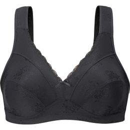 Damen BH ohne B&uuml;gel im Jacquard-Dessin schwarz, Gr&ouml;&szlig;e 85C