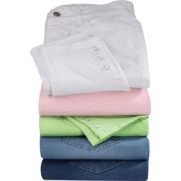 CR&Eacute;ATION L Damen Jeans in verk&uuml;rzter Form, Dehnbund hellros&eacute; Gr&ouml;&szlig;e 19
