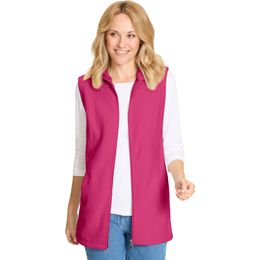 Damen Fleeceweste mit 2-Wege-Rei&szlig;verschluss fuchsia, Gr&ouml;&szlig;e 50