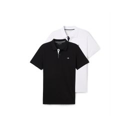 Tom Tailor Herren Poloshirts im 2er-Pack, weiß, Uni, Gr. XL