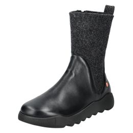 Softinos Damen Stiefel "Softinos Stiefel Leder/Textil", Gr. 38schwarz kombi, Leder, Textil, Schuhe