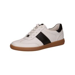 Sneaker Caprice "Caprice Sneaker Leder", Damen, Gr. 37, schwarz (wei&szlig;, schwarz), Leder, Schuhe Sneaker