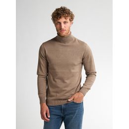 Rollkragenpullover PETROL INDUSTRIES "Men Knitwear Collar Basi", Herren, Gr. XXL, braun (oak), Feinstrick, Obermaterial: 50% Baumwolle, 50% Polyacryl, regular fit h&uuml;ftbedeckend, B&uuml;ndchen, Pullover Rollkragenpullover, Pflegeleichter Materialmix mit Baumwollanteil