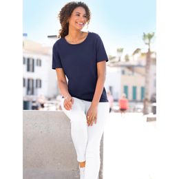 WITT Damen Kurzarmshirt mit Rundhals-Ausschnitt, marine, Gr&ouml;&szlig;e 52