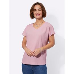 WITT Damen Schlupfbluse mit V-Ausschnitt, ros&eacute;, Gr&ouml;&szlig;e 38