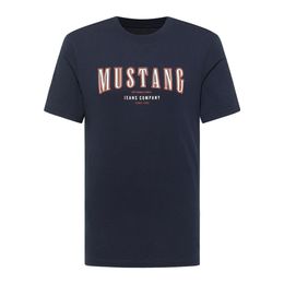 Mustang T-Shirt 'Austin' Herren Gr&ouml;&szlig;e 5XL dunkelblau / koralle / wei&szlig;