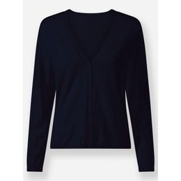 WITT Damen Strickjacke mit 3D-Tupfen, marine, Gr&ouml;&szlig;e 38