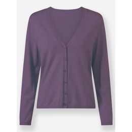WITT Damen Strickjacke mit 3D-Tupfen, feige, Gr&ouml;&szlig;e 44