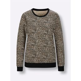 feel good Damen Shirt, sand-schwarz-bedruckt, Gr&ouml;&szlig;e 36/38