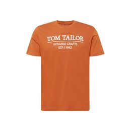Tom Tailor T-Shirt Herren Gr&ouml;&szlig;e S rostbraun / wei&szlig;
