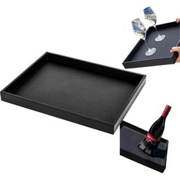 Silwy Metall Tablett Leder-Look 41,5 x 31,5 x 4 cm - Ordnungssysteme