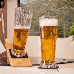 Silwy Magnet-Kunststoffgl&auml;ser Bier inkl. metallische Gel-Untersetzer 6 St&uuml;ck (500 ml) - Gl&auml;ser