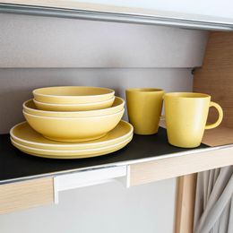 Silwy Brunner Dolomit Magnet-Geschirrset Kunststoff 11-teilig f&uuml;r 2 Personen gelb - Kunststoff und Melamin Geschirr-Sets