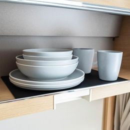 Silwy Brunner Dolomit Magnet-Geschirrset Kunststoff 11-teilig f&uuml;r 2 Personen wei&szlig; - Kunststoff und Melamin Geschirr-Sets