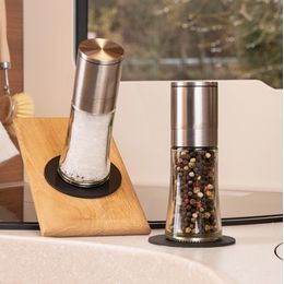 Silwy Magnet-Gew&uuml;rzm&uuml;hlen Set 4-teilig - Gew&uuml;rzstreuer & Fl&uuml;ssigkeitsspender
