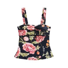 next Tankinitop Damen Gr&ouml;&szlig;e XS oliv / mandarine / altrosa / schwarz